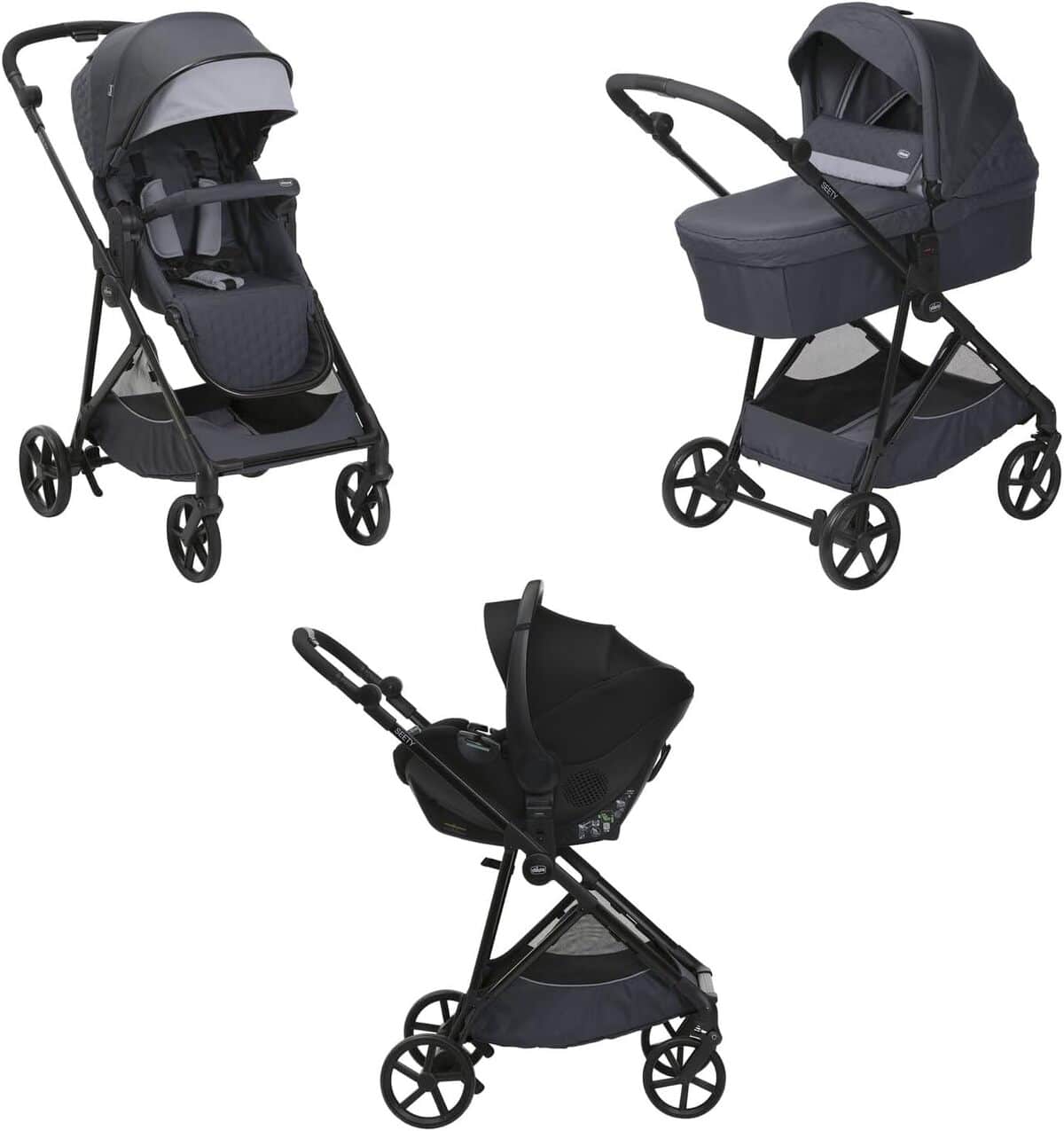 Test de la poussette Trio Chicco Seety 3en1 compact et ultraléger